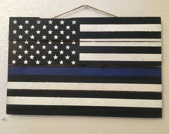 Thin blue line decor | Etsy