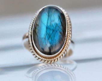 Labradorite ring | Etsy