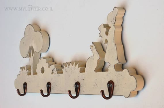 Nursery hanger wooden hanger kids wall hook kids room