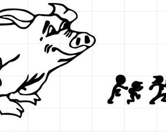 Pig window decal | Etsy