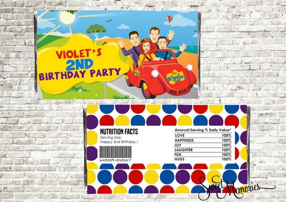 The Wiggles Candy Bar Wrappers Wiggles Candy Bar Wrapper