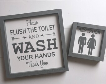 Flush sign | Etsy