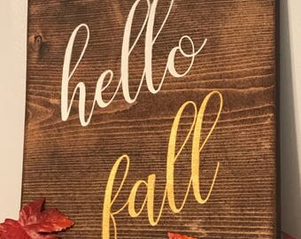 Hello fall print work gift birthday gift office decor