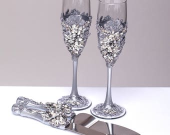 Wedding glasses | Etsy