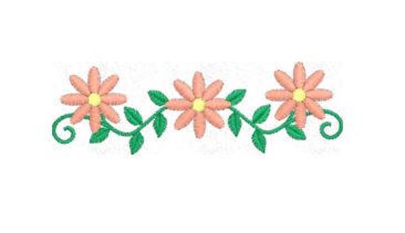 Flower Vine Embroidery Design Floral Embroidery Design 4x4