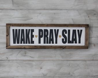 Wake pray slay | Etsy