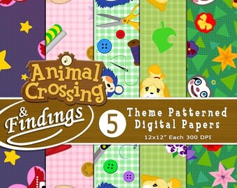 Instant Download Animal Crossing Themed Digital Paper Ready to