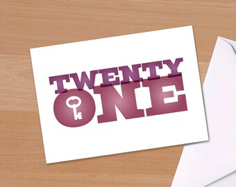 21st birthday card | Etsy