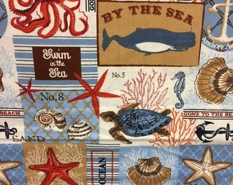 Nautical fabric by the yard | Etsy