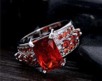 Emerald ruby ring | Etsy