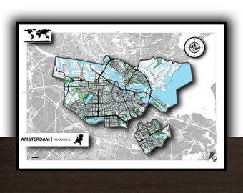 Amsterdam map | Etsy
