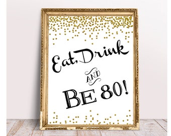 80th birthday sign | Etsy