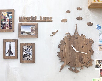 World map wall clock | Etsy