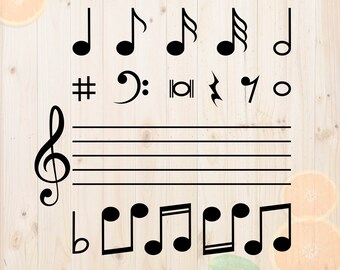 Musical notes svg | Etsy