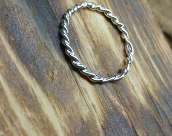 Handmade Sterling Silver Twisted Wire Earrings