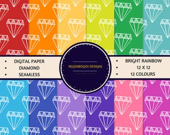 Diamond Digital Paper Black Diamond Patterns