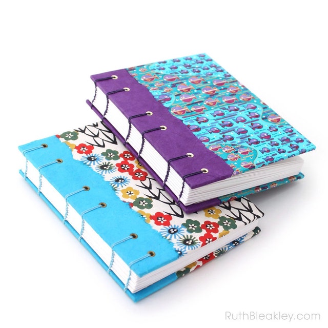 Colorful Lay Flat Journals and Blank Books by RuthBleakley on Etsy