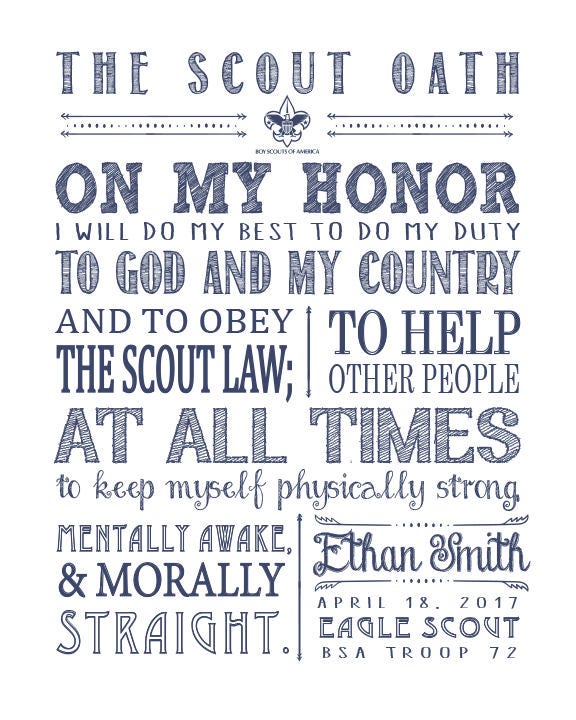 Eagle Scout Gift Printable The Scout Oath Printable