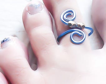 Something Blue Toe Ring Beach Wedding Jewelry Bridal Shower