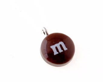 M&Ms Pendant Candy Necklace M and M Candy Art Tile Necklace