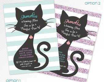 Cat invitation | Etsy