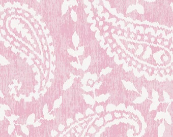 Pink paisley fabric | Etsy