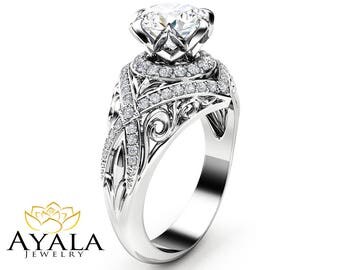 Ayala Jewelry Unique Engagement Ring Rose Gold by AyalaDiamonds