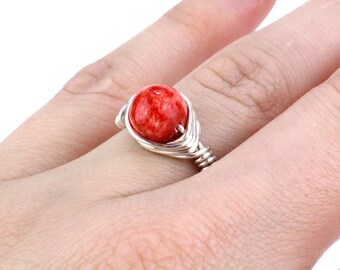 Red stone ring | Etsy