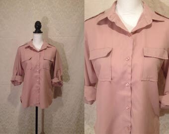 Dusty rose blouse | Etsy