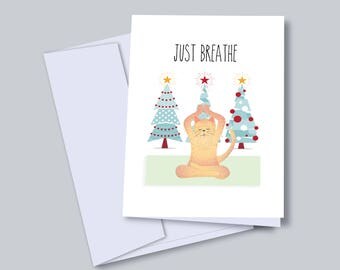 Yoga christmas card | Etsy
