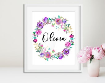 Olivia name art | Etsy