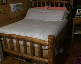 CEDAR LOG BED Cedar Slab Bed Queen Log Bed