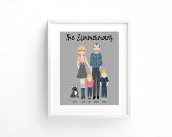 Family drawing | Etsy