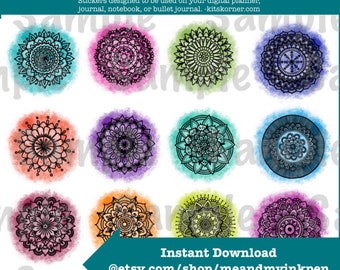 Watercolor mandala | Etsy