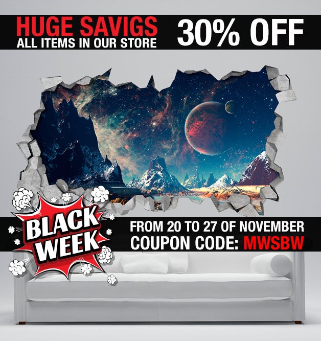 Space Broken Wall Decal 3d Wallpaper 3d wall decals 3d