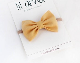 Yellow hair bow | Etsy