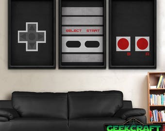 NES Controller Print Set NES Art Nerd Art Geek Gift Gamer