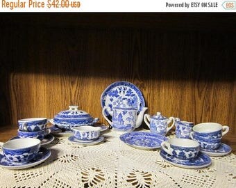 Blue willow tea set | Etsy