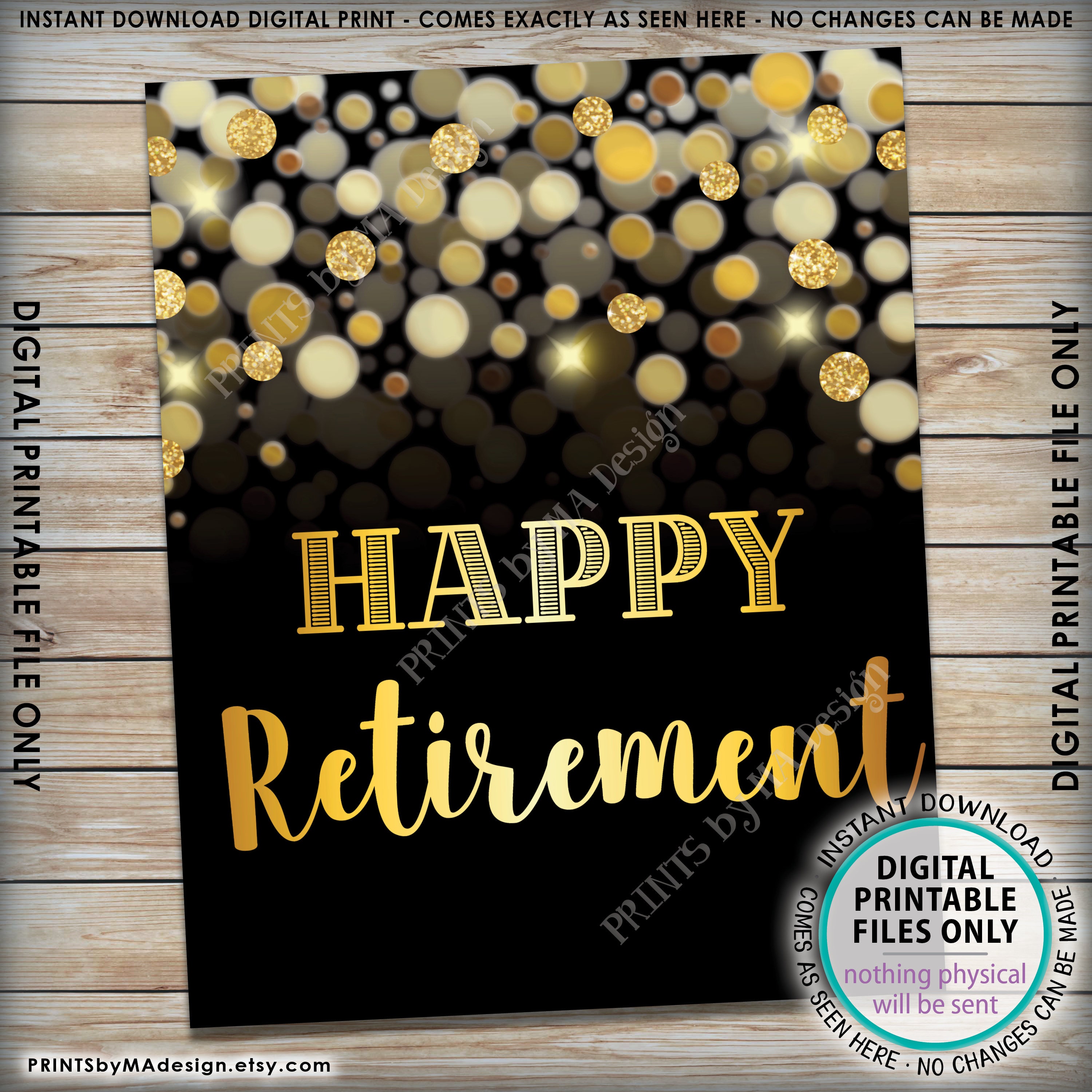 Retirement Sign, Happy Retirement Party Sign, Retirement Celebration ...