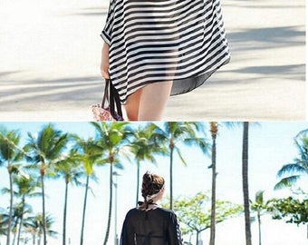 Turquoise Fringe Beach Cover Up Fringe Cover-Up Flower Fringe