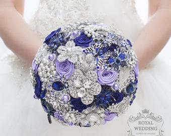 Royal blue bouquet | Etsy