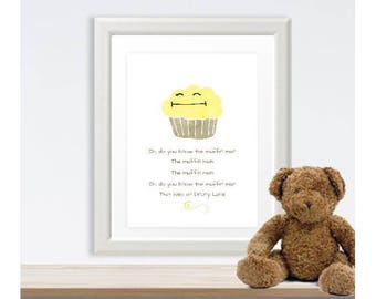 The Muffin Man Puppet Art Project and Nursery Rhyme Poster