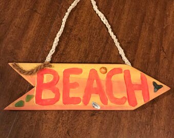 Wooden beach signs | Etsy