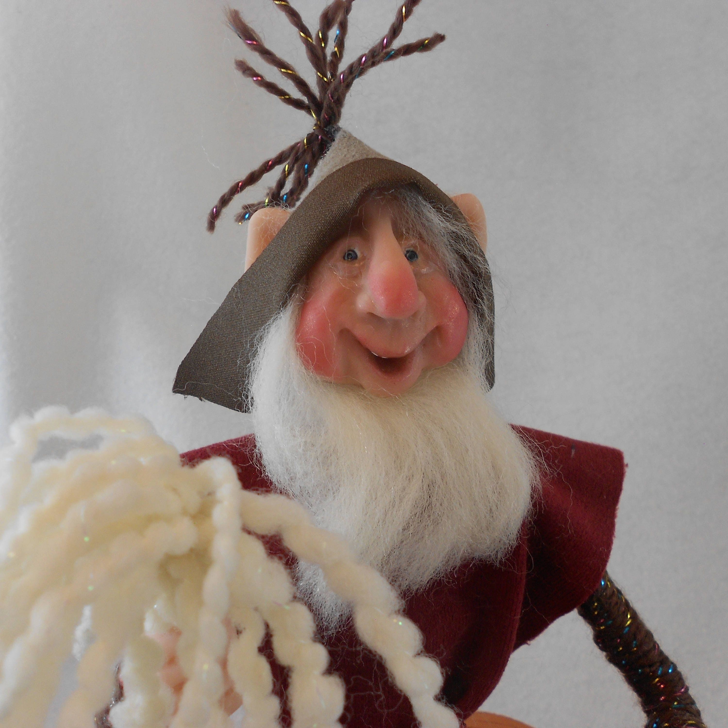 Clean-up Elf Mr Clean Elf Mop and Bucket Posable Elf Doll