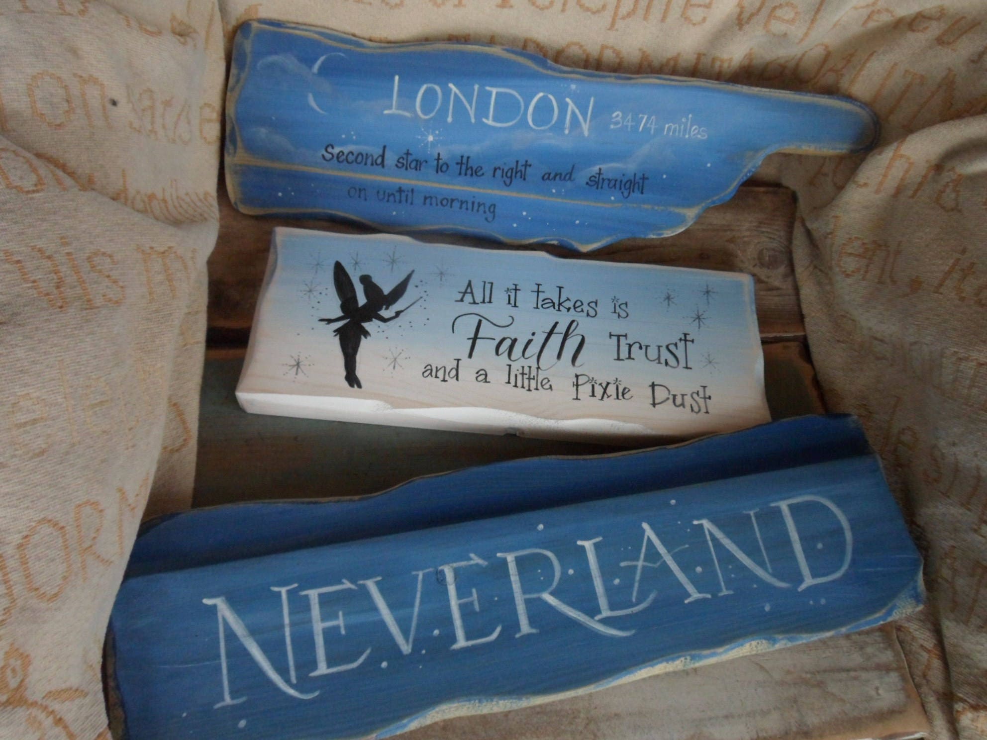 Peter Pan inspired Single & Multi pack signpost signs Neverland Lost ...