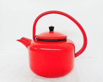 Red tea kettle | Etsy