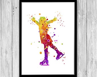 Ice skating art | Etsy