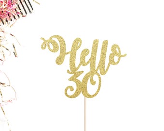 Hello 30 cake topper | Etsy