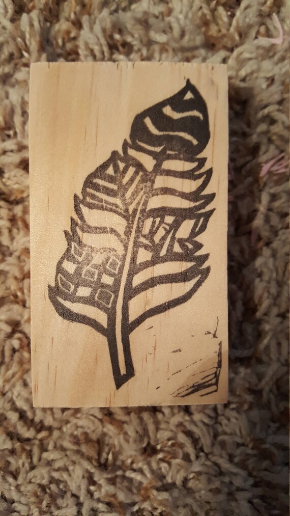 Items similar to Feather design stamp on Etsy