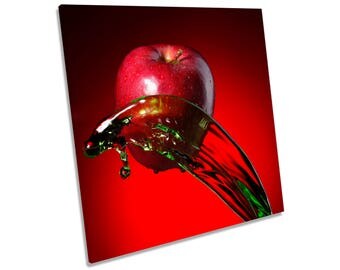 Red apple print | Etsy